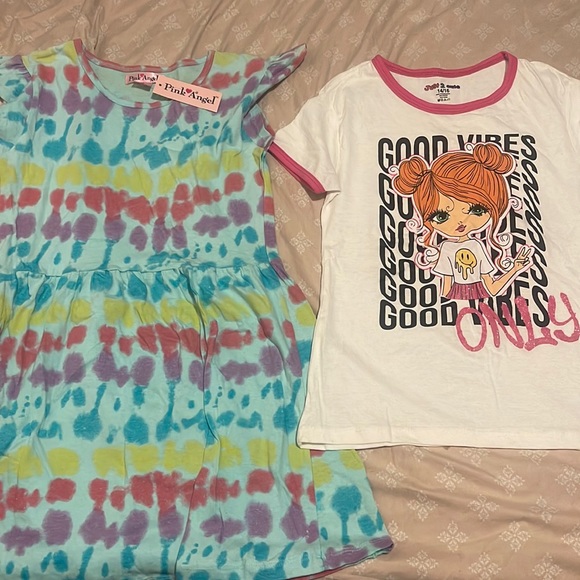 Shirts & Tops | Just 2 Cute Girls Shirt Pink Angel Dress | Poshmark
